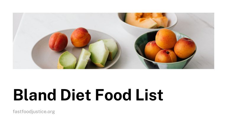 Bland Diet Food List PDF Free Download - Fast Food Justice