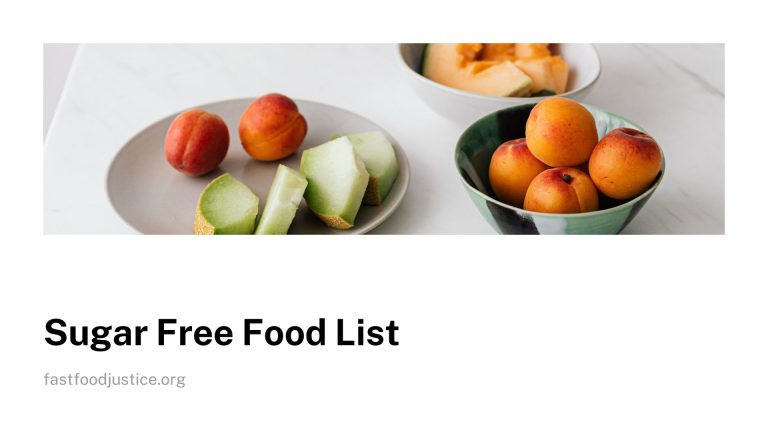 Sugar Free Food List PDF - Fast Food Justice
